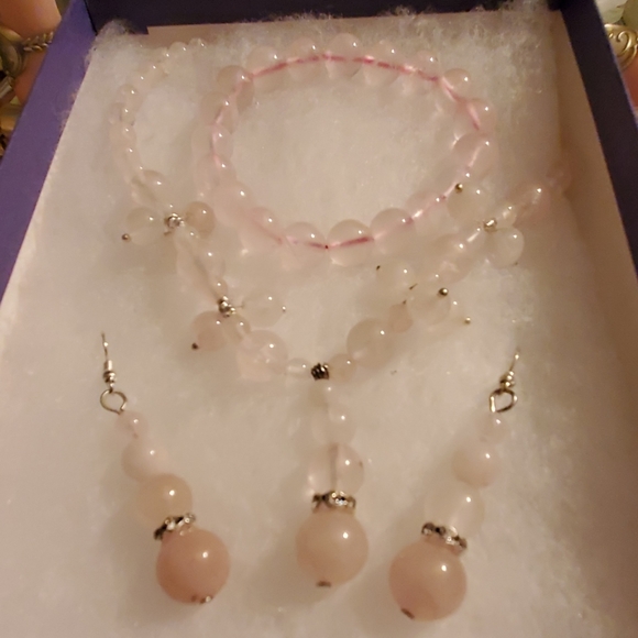 Jewelry | New Whitepink Jade Set | Poshmark